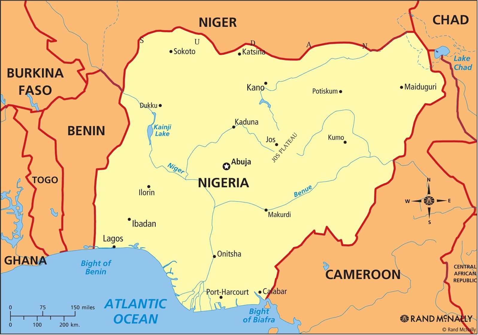 Carte du nigeria montrant le fleuve niger et le fleuve b nou Mr Carte du nigeria montrant le fleuve niger et le fleuve b nou Mr